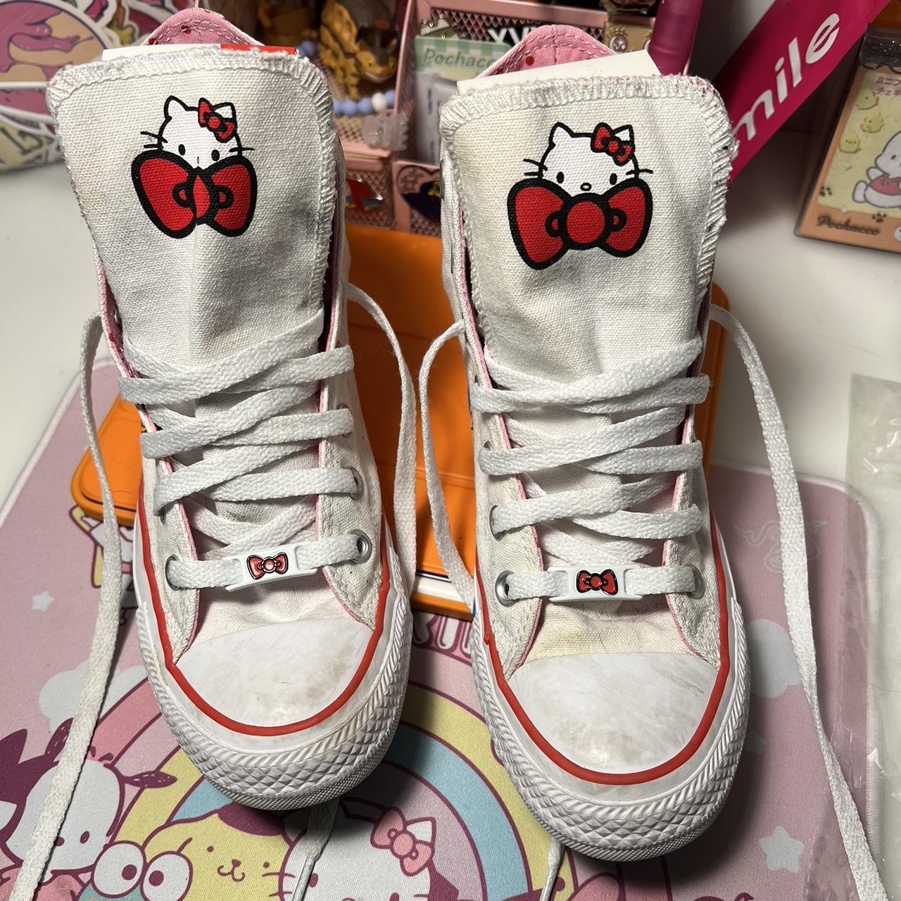 Hello Kitty High-top Converse • Women’s size 7 /... - Depop