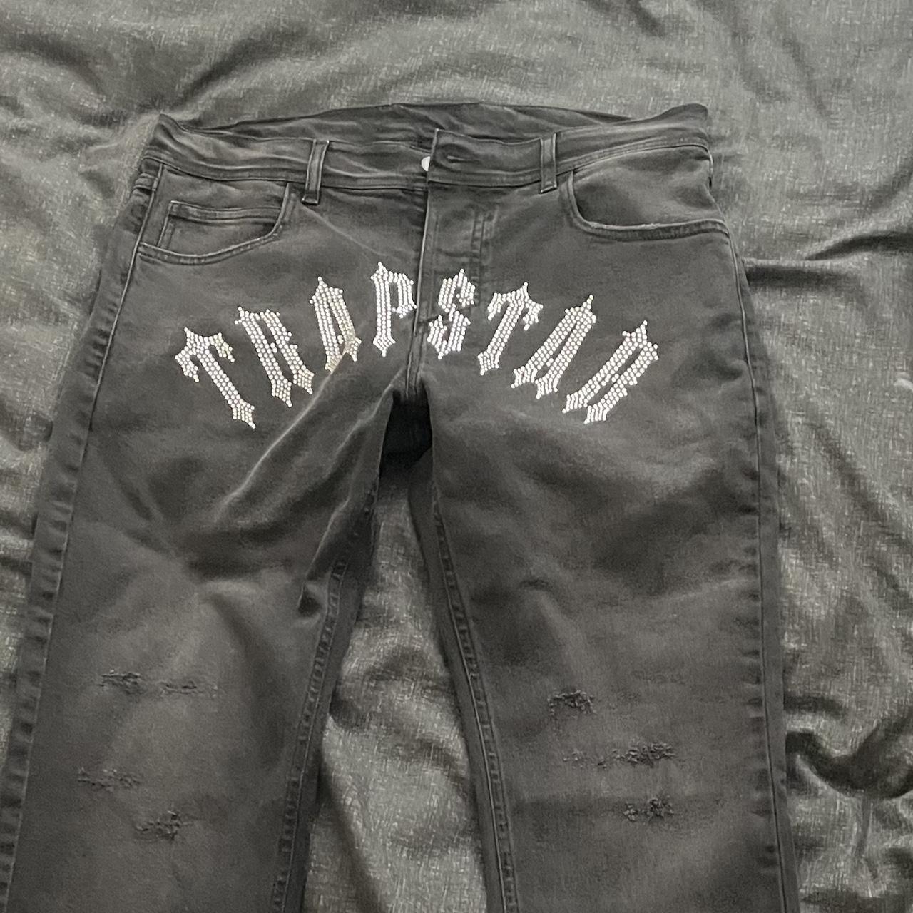 Trapstar Diamante Arch Jeans - Black × 1 size... - Depop