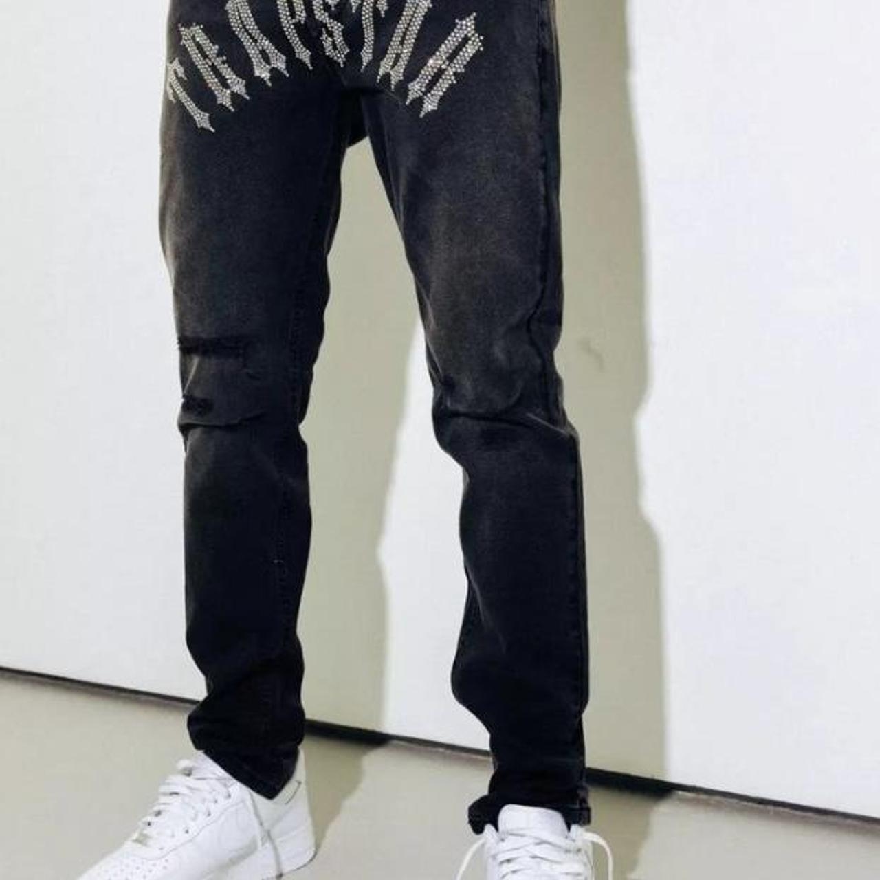 Trapstar Diamante Arch Jeans - Black × 1 size... - Depop