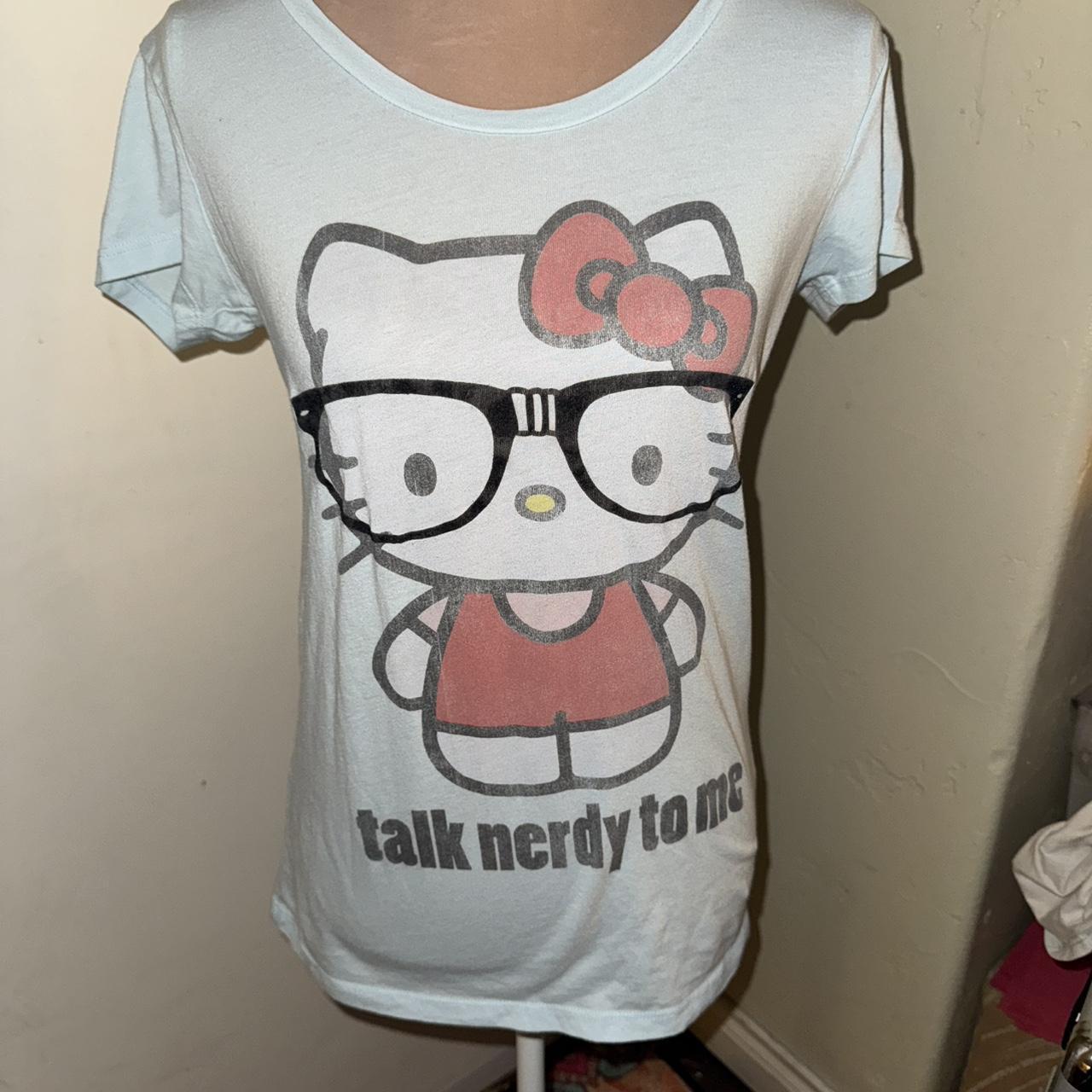 Hello Kitty X Doe vintage nerd shirt top, faded... | Depop