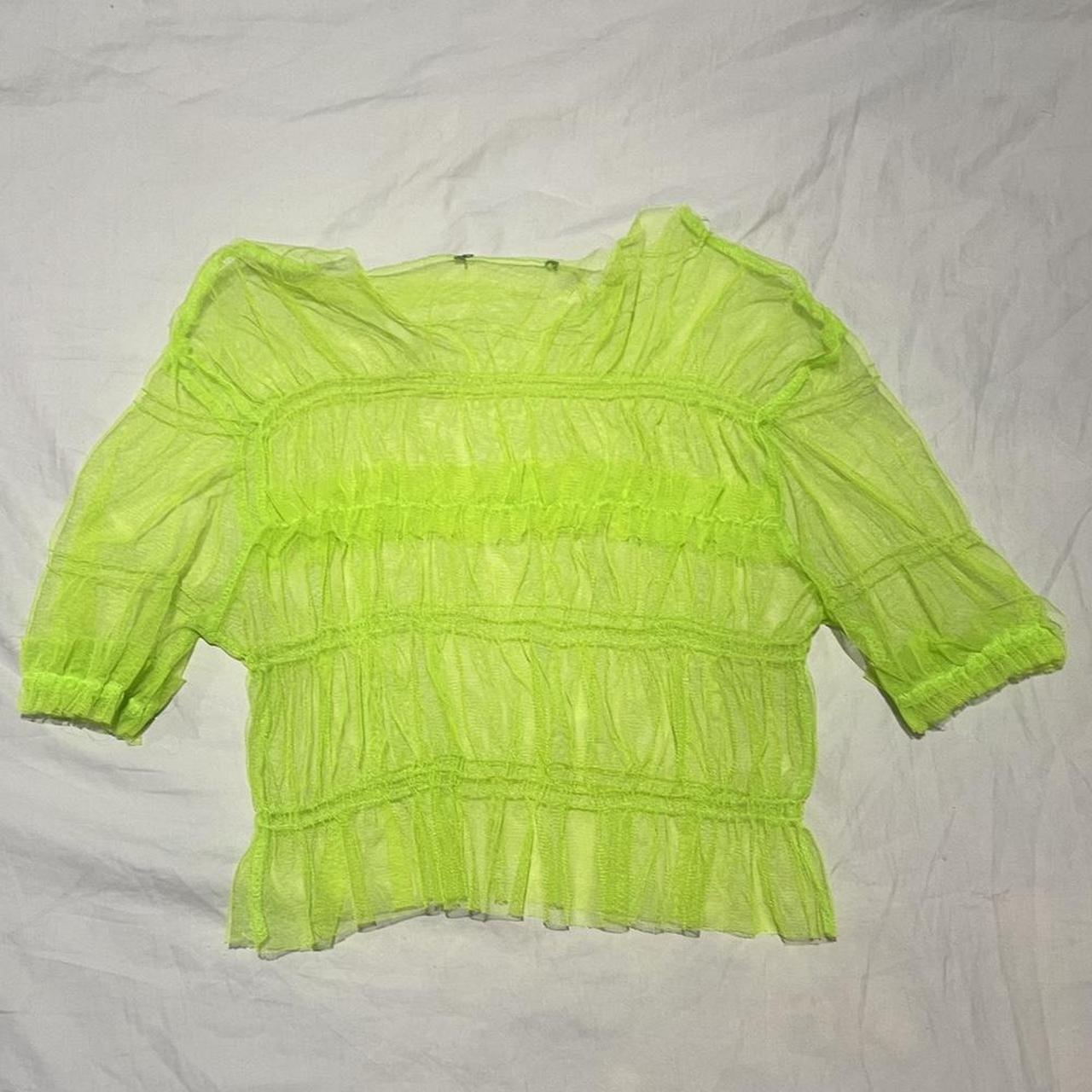 💚 Gorg neon green mesh rouched crop top. Perfect for... - Depop