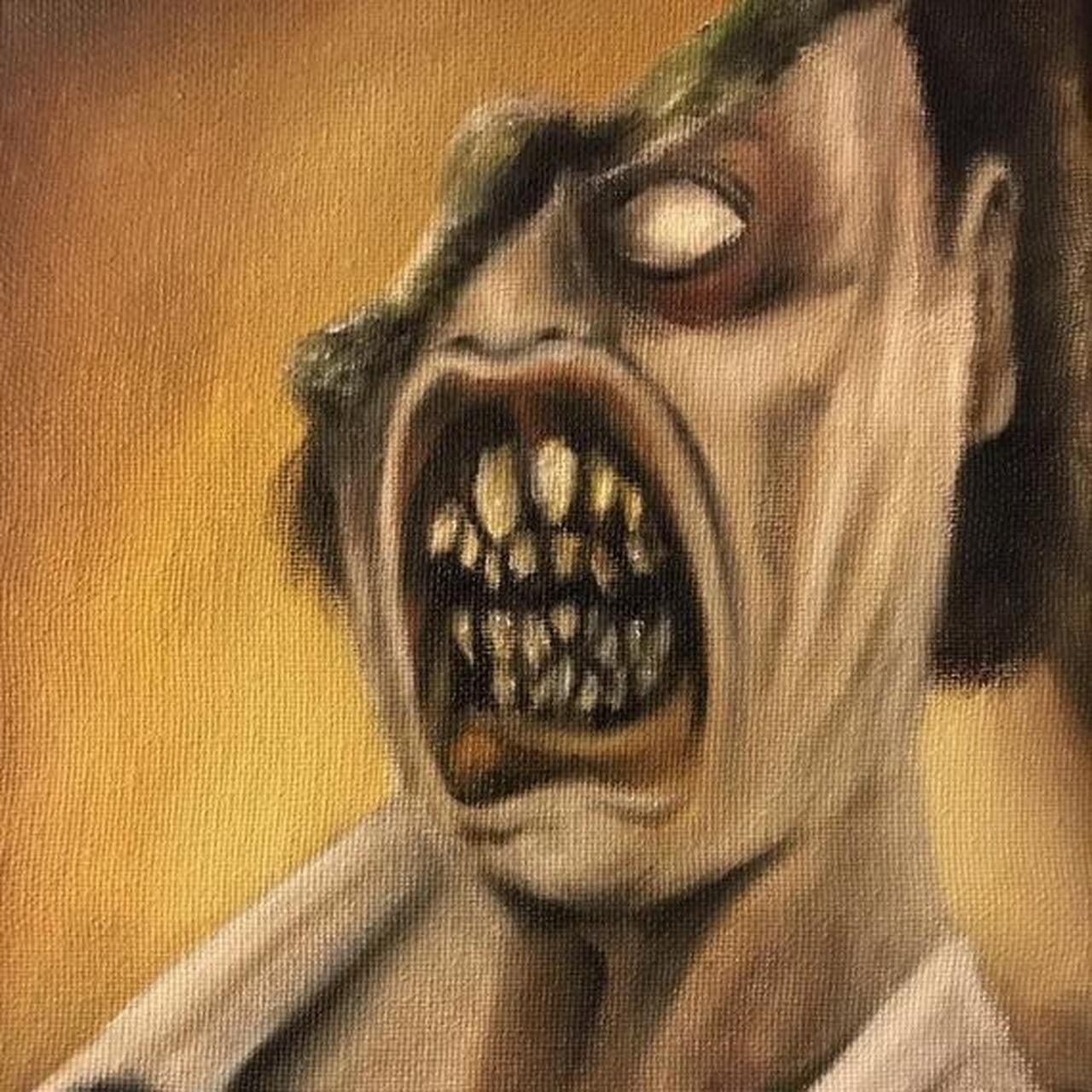 Original Horror painting in acrylic and oil Evil... - Depop