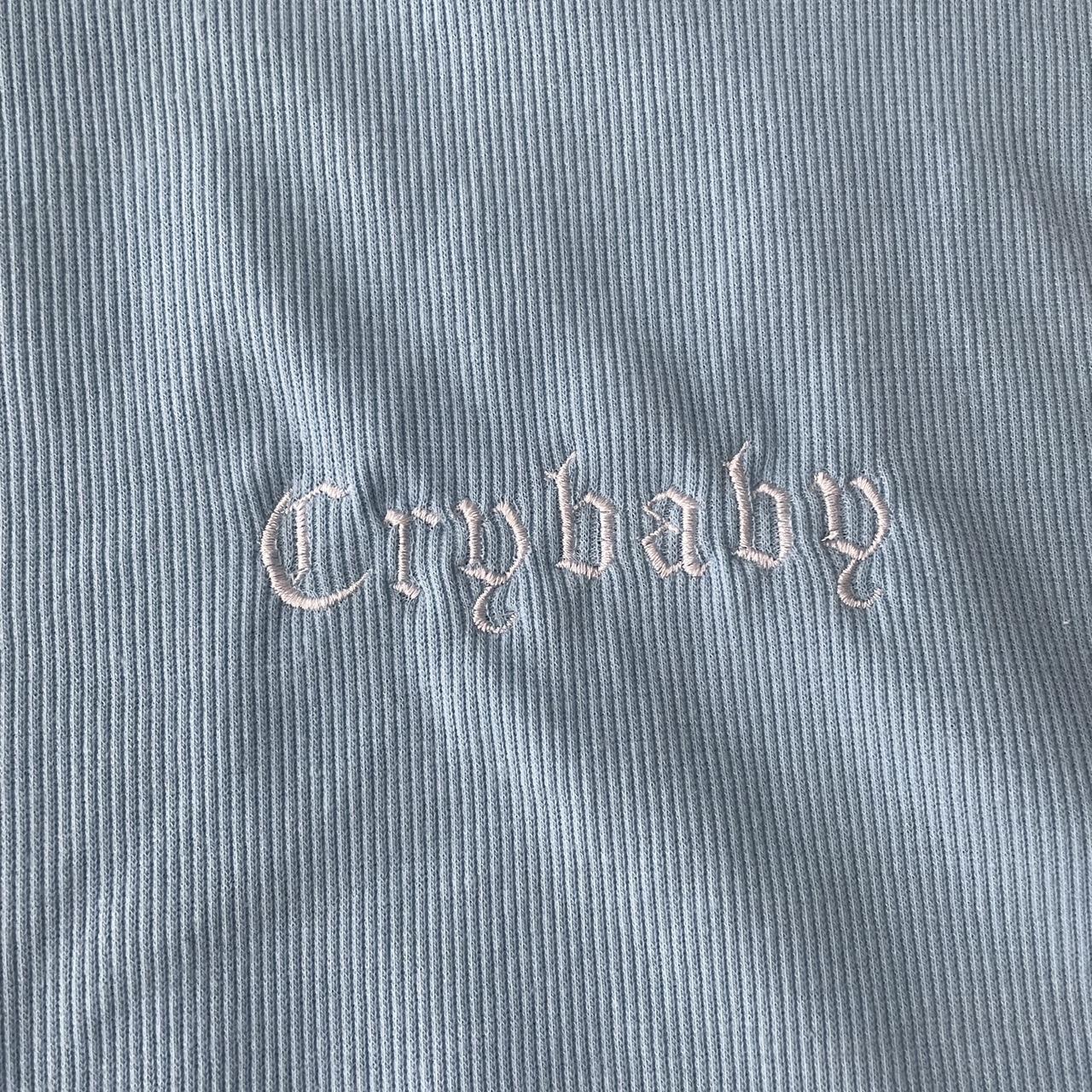 Crybaby Baby blue ribbed cropped top Available in... - Depop