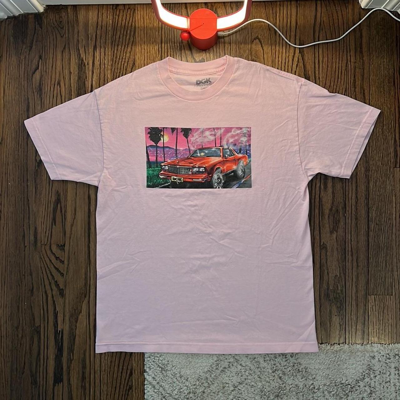 DGK heavyweight pink car smoke box logo t shirt... - Depop