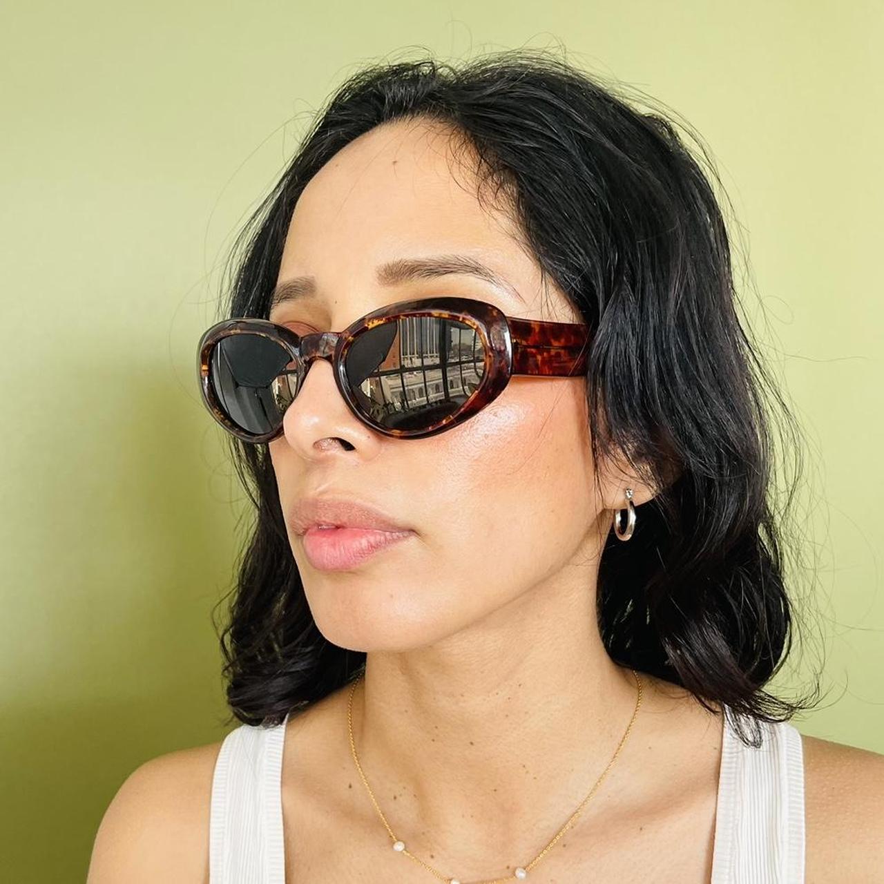 Vintage 90s Oversized Tortoise Oval Sunglasses ... | Depop