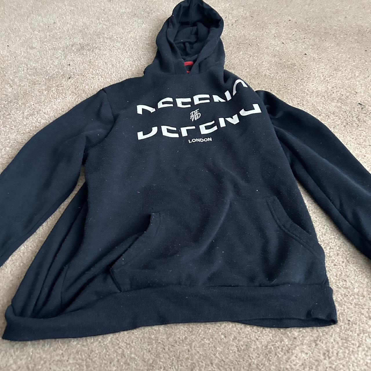 Size large men’s dark blue defend London hoodie - Depop
