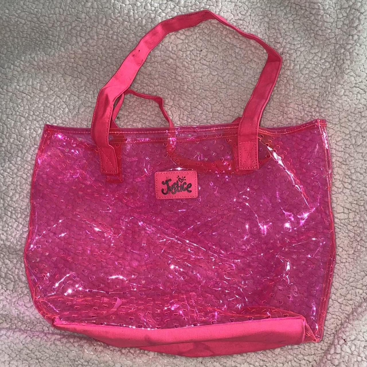 Pink Justice beach bag Some stains on the bottom as... - Depop