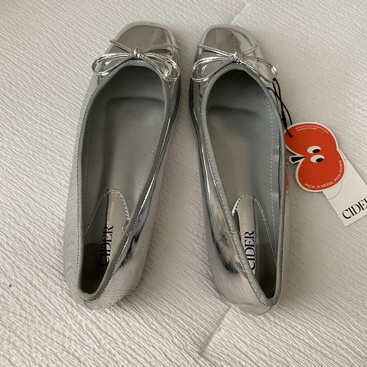Silver ballet flats with memory foam. Tags still... - Depop