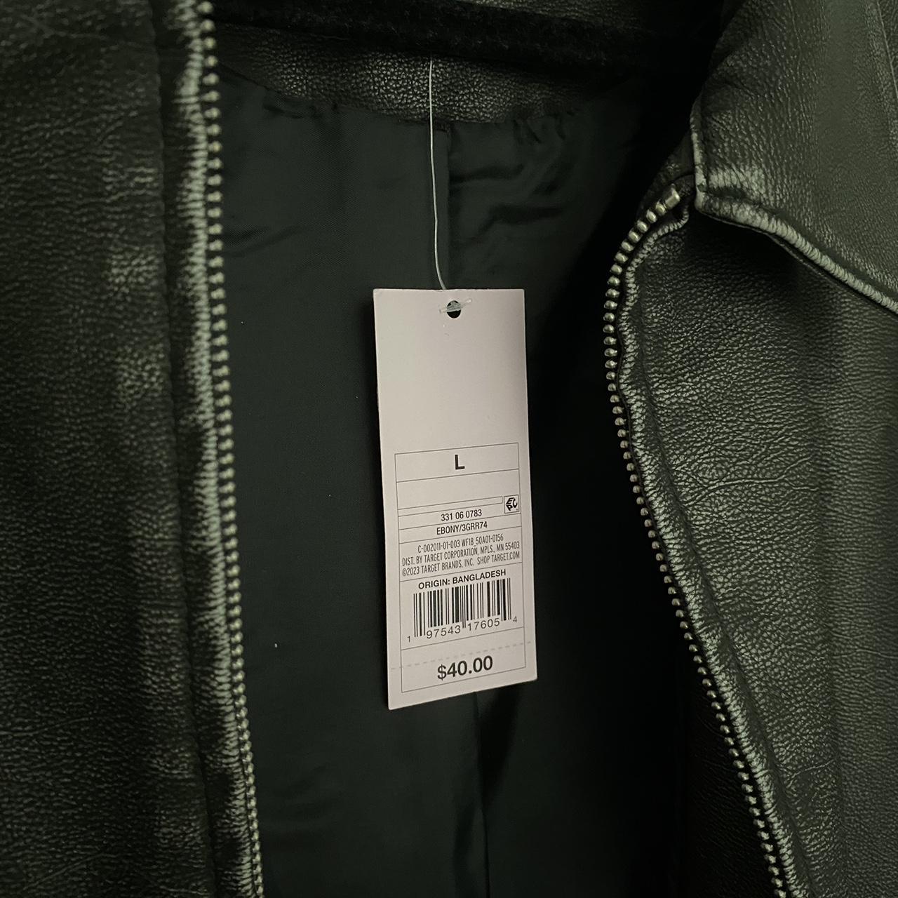 wild fable faux leather bomber new with tag, never... - Depop