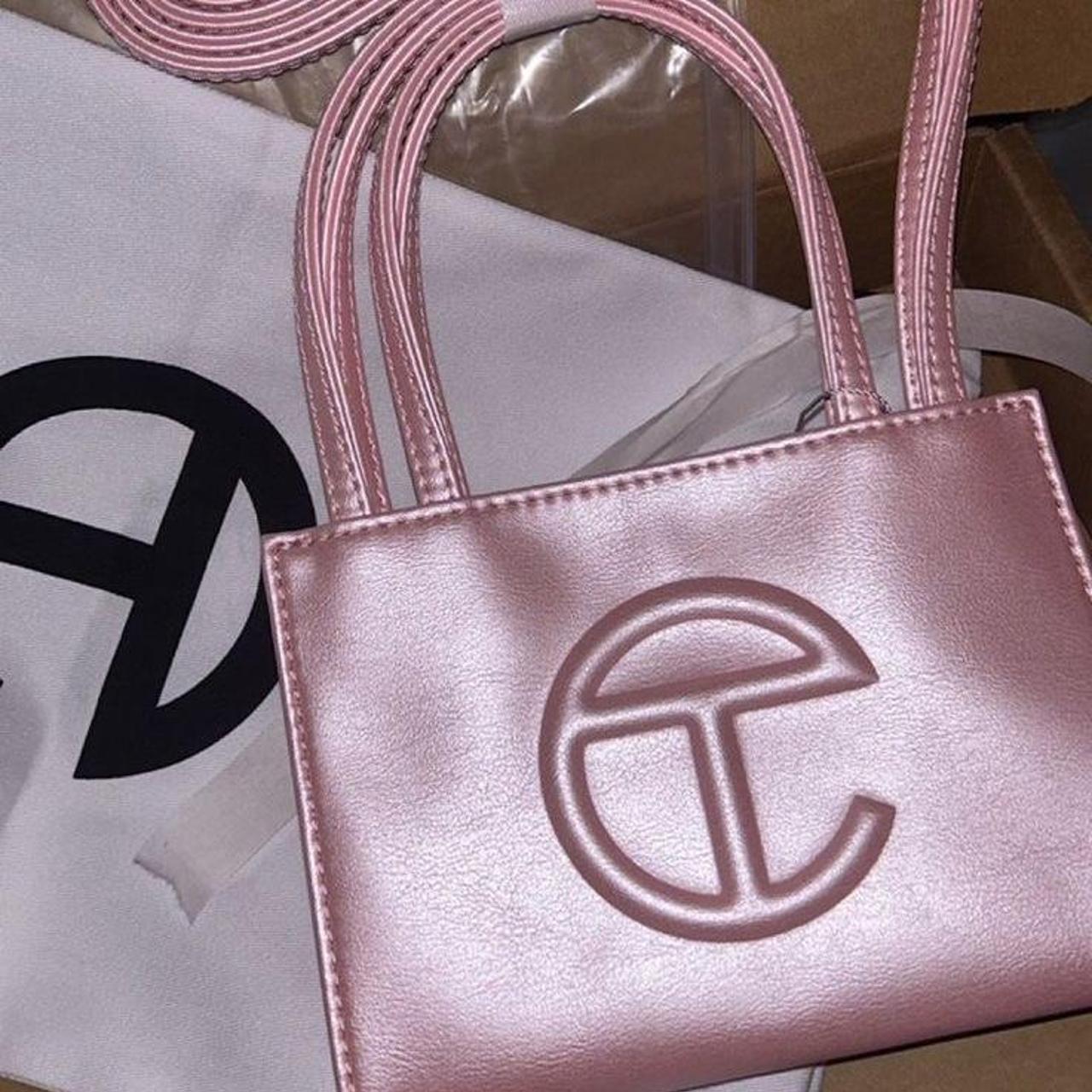 Metallic Pink Small Telfar Purse #telfar #telfeezy... - Depop