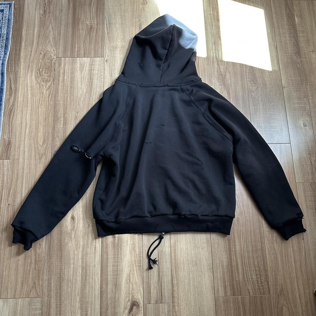 Ktwo studios distressed black hoodie Size small... | Depop