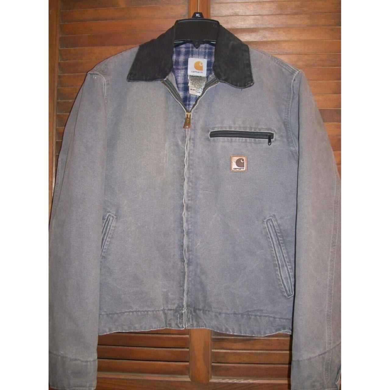 CARHARTT DETROIT JACKET GRAY & BLACK MENS... - Depop