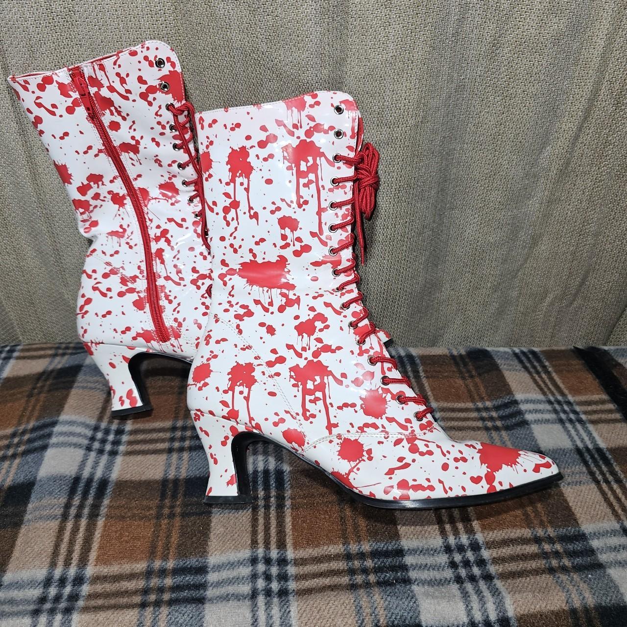Check these creepy Victorian style boots with blood... - Depop