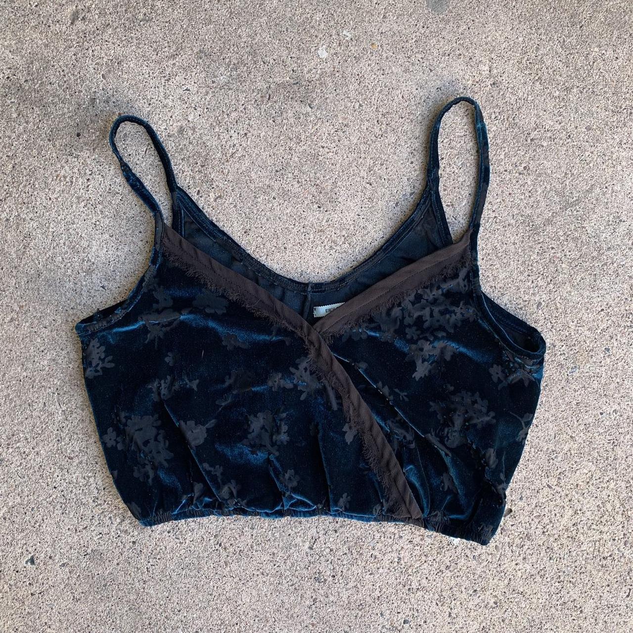 gothic velvet cropped tank top urban outfitters... - Depop