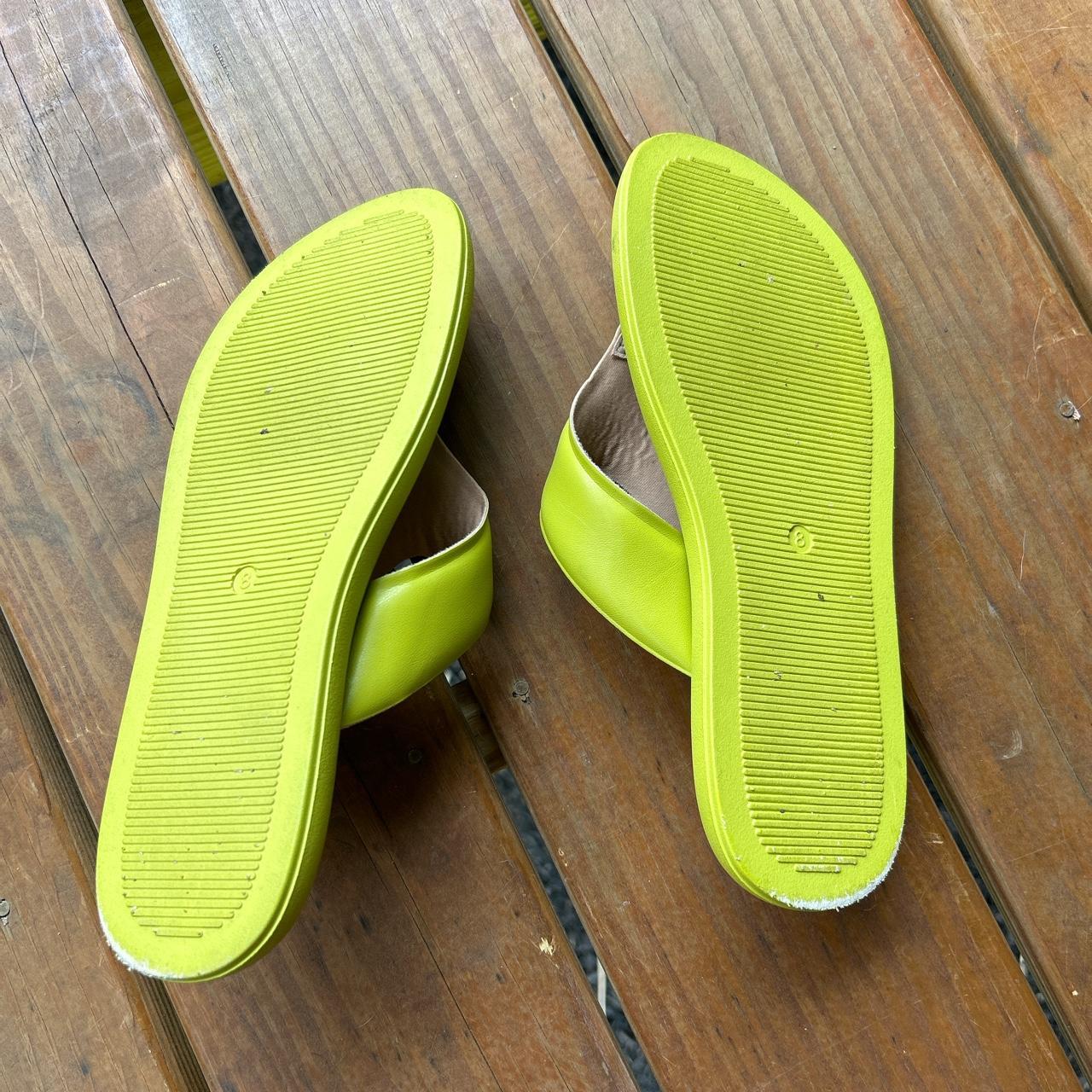 Neon green flats #wornonce #y2k... - Depop
