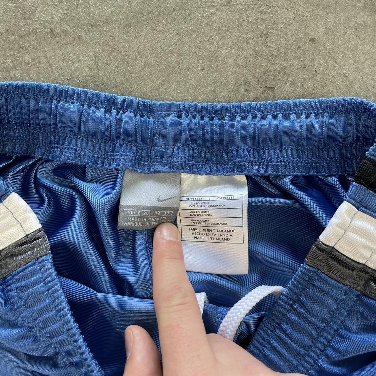 00s Nike Striped Baby Blue Track pants Silver Tag... - Depop