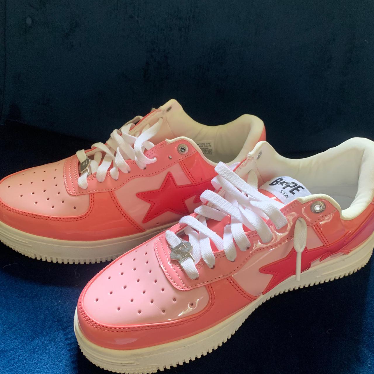 Pink bapestas sz 10 US, slightly used - Depop
