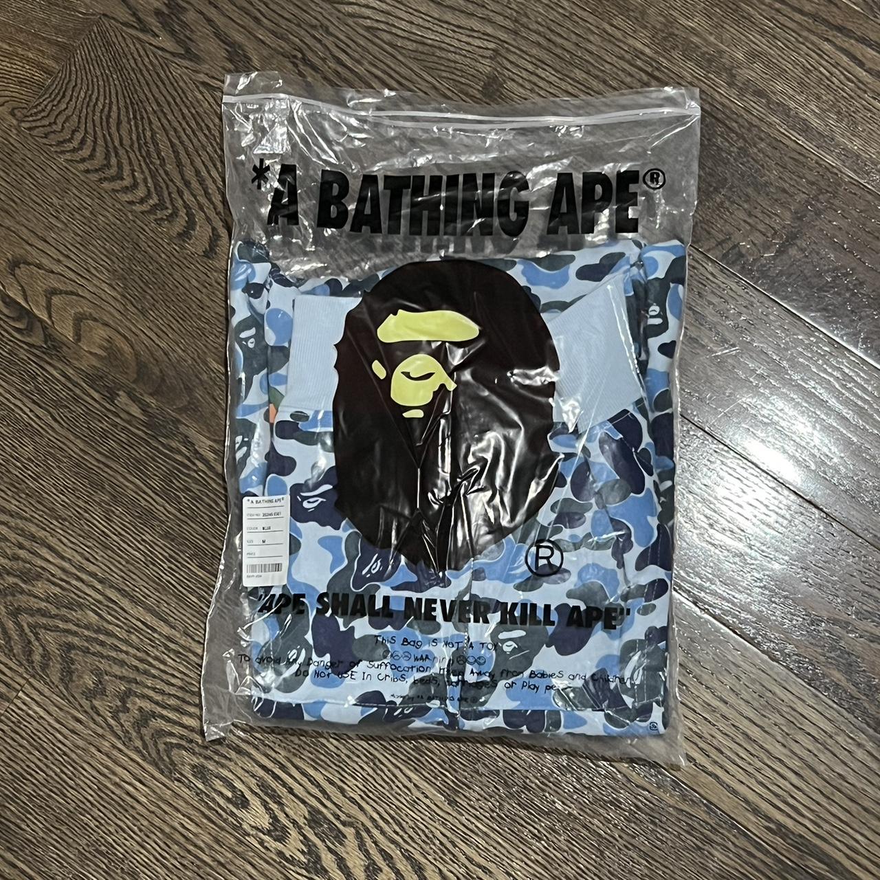 (AUTHENTIC WITH RECEIPT) BLUE BAPE HOODIE. LMK IF... - Depop