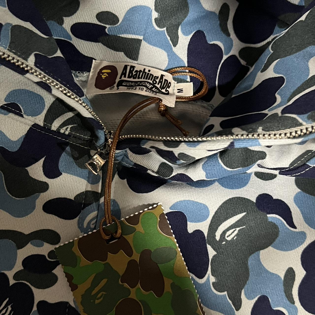 (AUTHENTIC WITH RECEIPT) BLUE BAPE HOODIE. LMK IF... - Depop