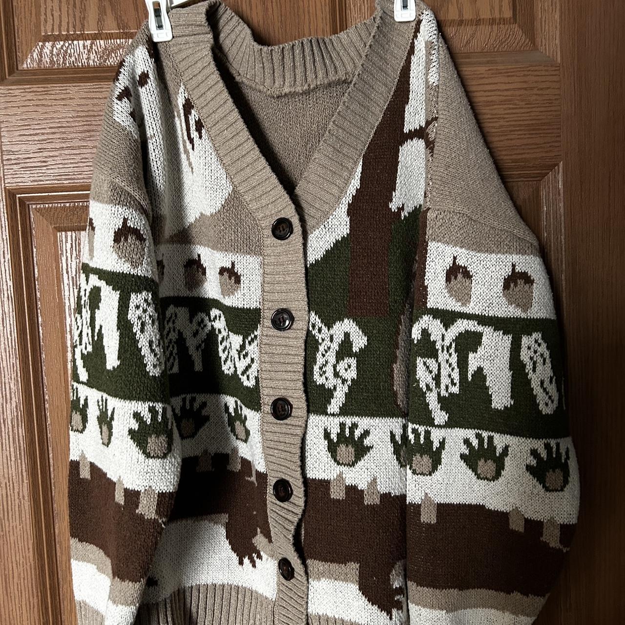 forestcore/cottagecore knitted cardigan size:... | Depop