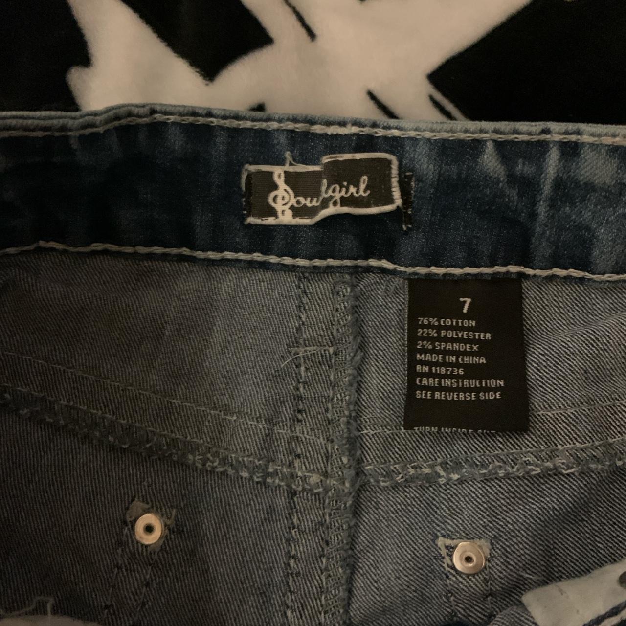 Sound girl bedazzled shorts, back pockets accented... - Depop