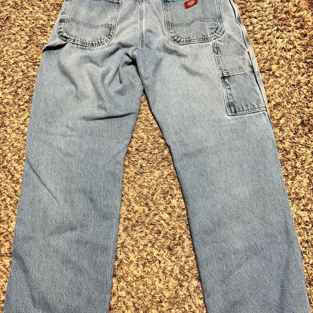 sick yellow wash dickies carpenter baggy pants only... - Depop