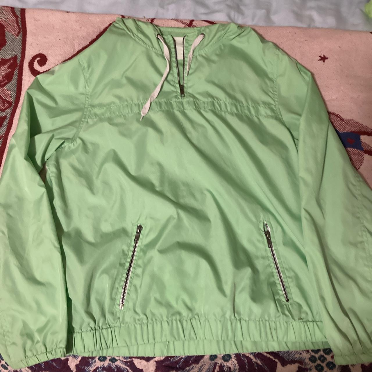 Mint green windbreaker-large - Depop