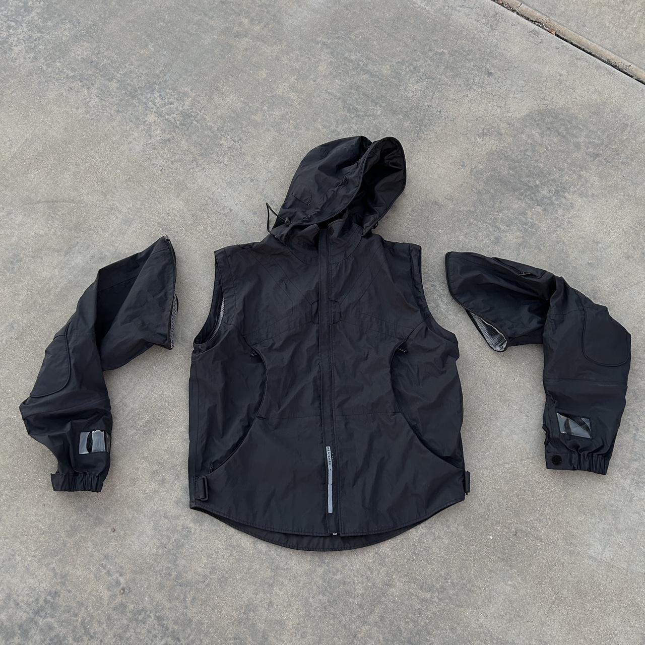 y2k convertible tech zip up windbreaker hoodie! very... - Depop