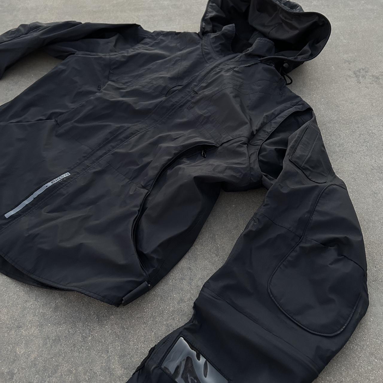 y2k convertible tech zip up windbreaker hoodie! very... - Depop