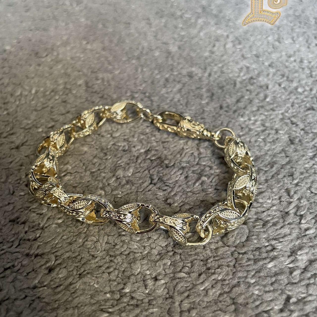 Gold plated tulip/belcher bracelet brand new with... - Depop