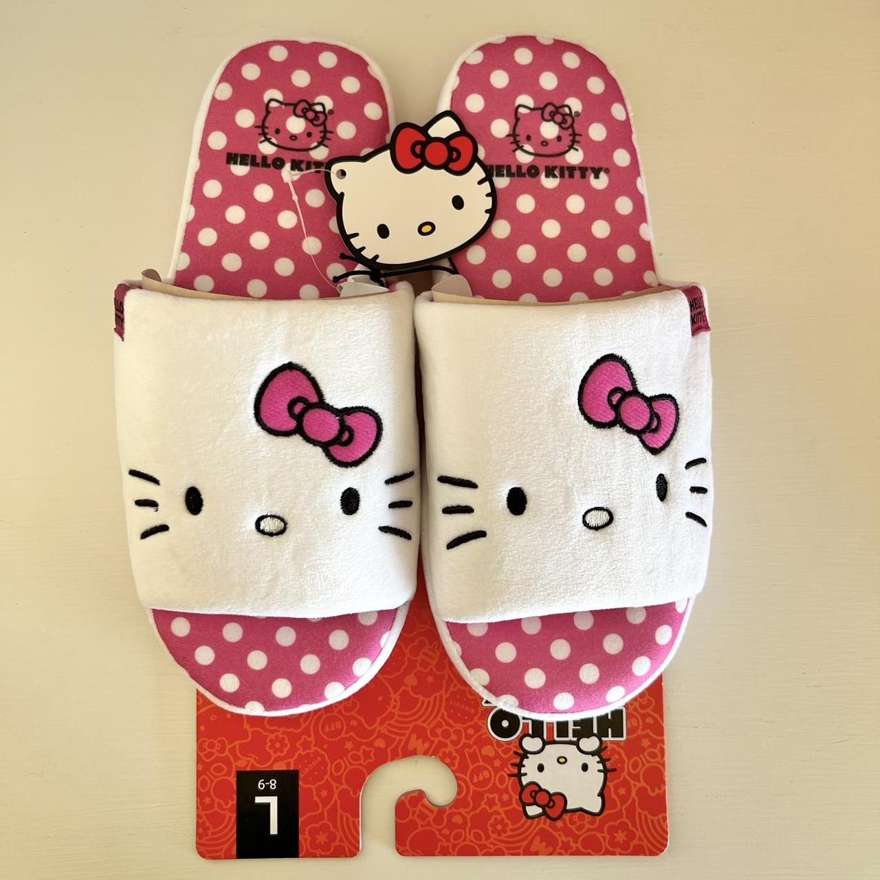 BNWT Hello Kitty Slippers. Size L, Fits Size 8-9. - Depop