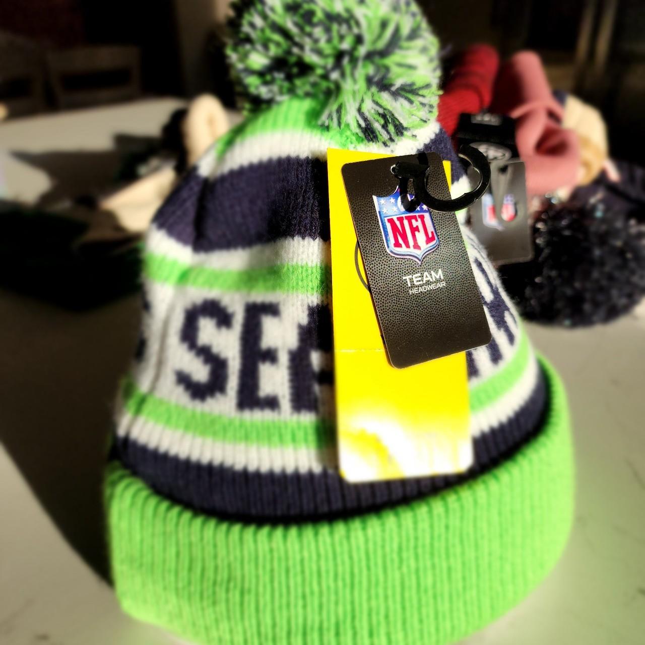 NFL Headwear Beanie Cap Hat SEAHAWKS Seattle Navy... - Depop
