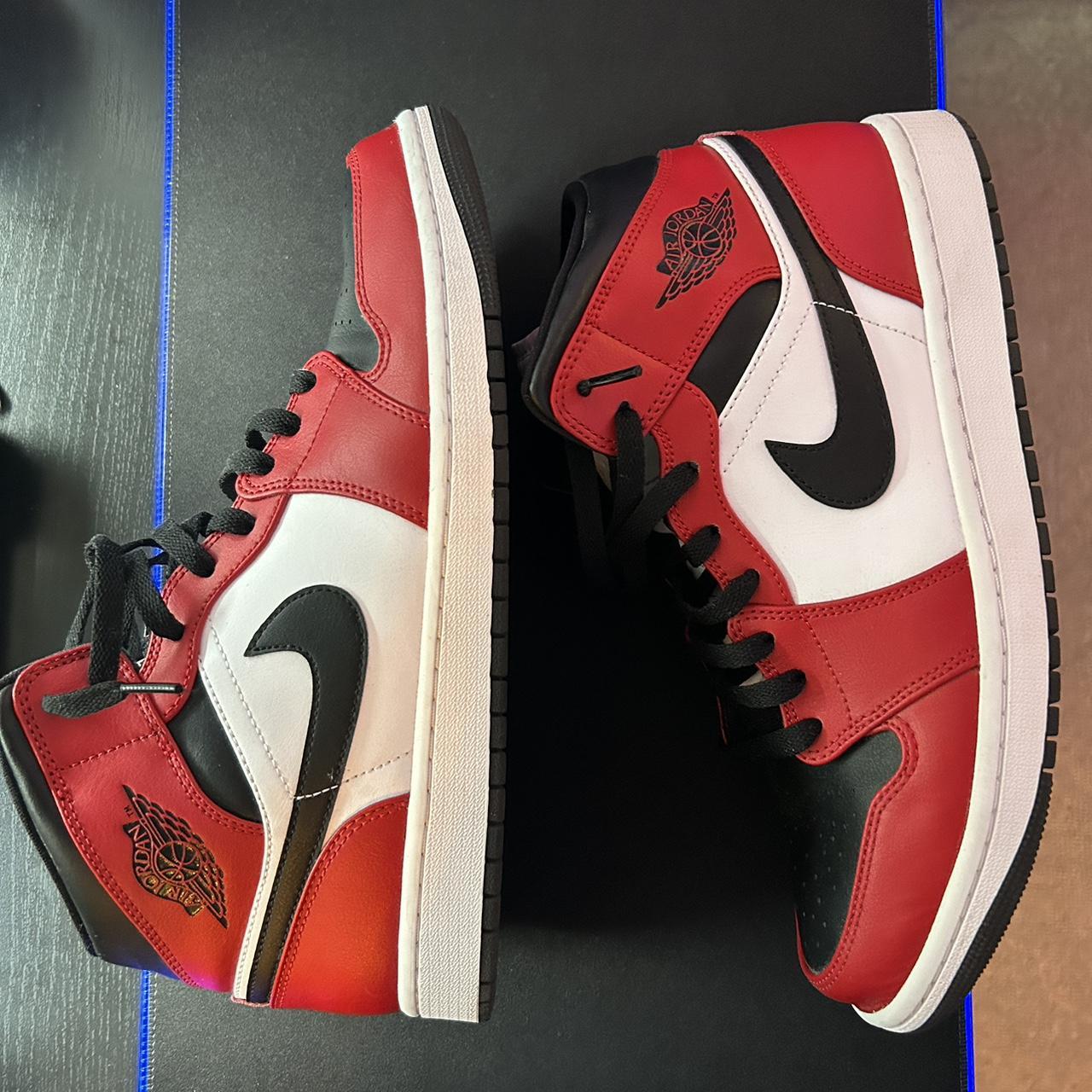 Air Jordan 1 Mid 'Chicago Black Toe' - Depop