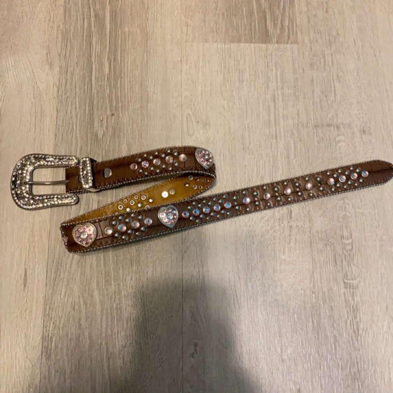 Women’s gem belt with heart gems #affliction... - Depop