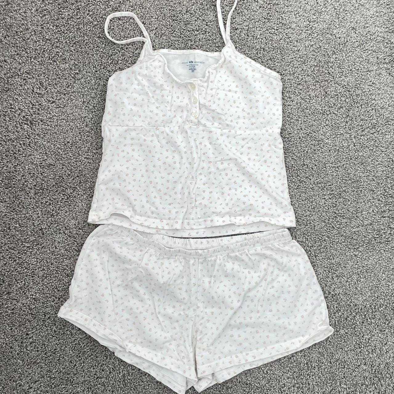 brandy melville floral pj set - excellent... - Depop