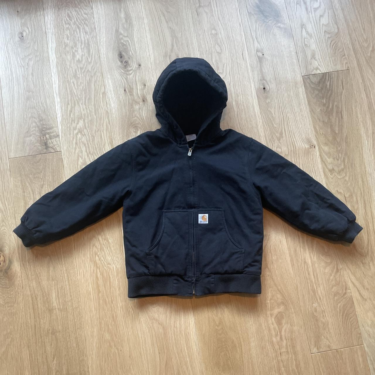 Black new Carhartt hooded jacket Size: kids... - Depop