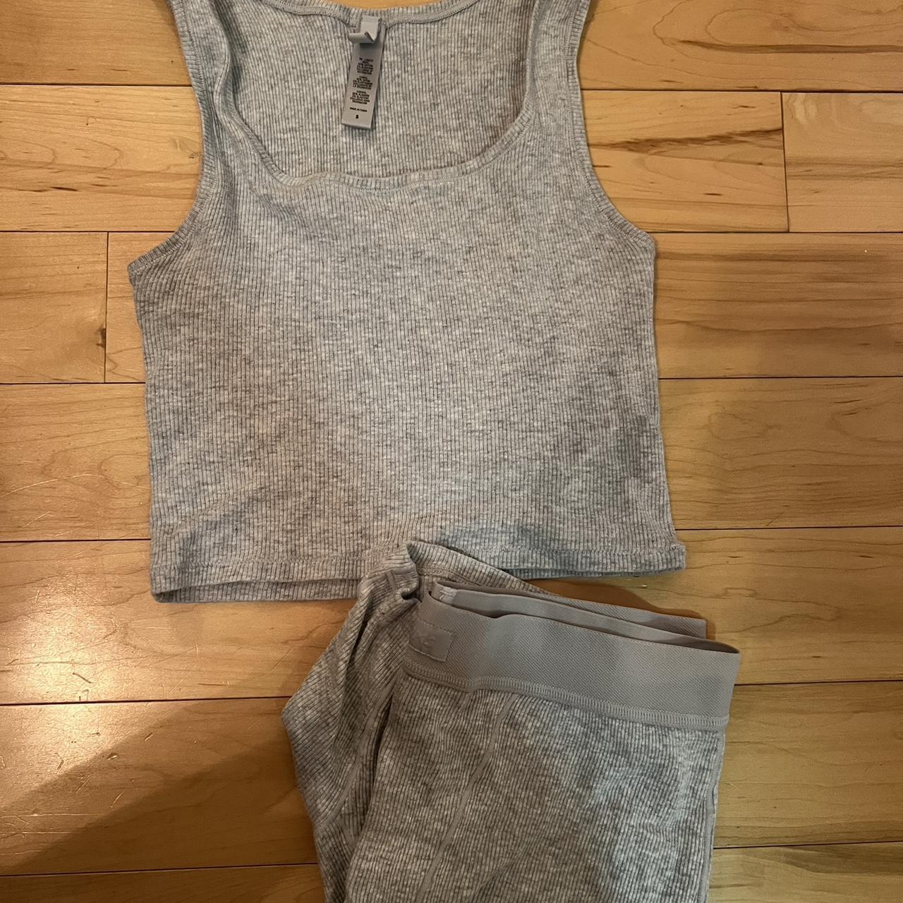 Skims set Tank top - size S Boxers - size M grey... - Depop