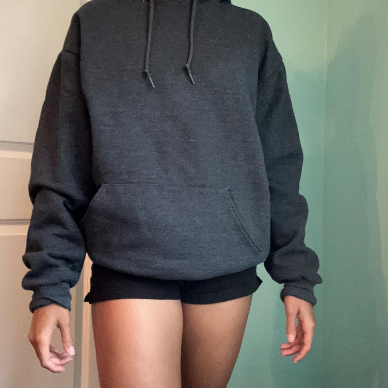 Dark Grey Basic Hoodie Barely worn. Looks like new.... - Depop