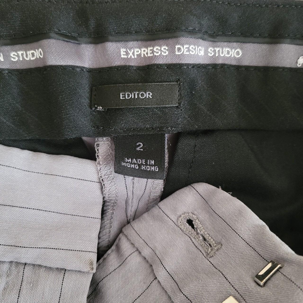 Express grey vintage pinstriped pants. - Depop