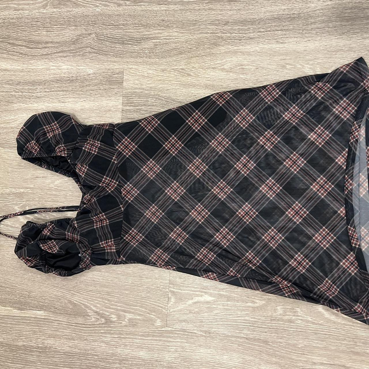 plaid cottagecore dress - Depop