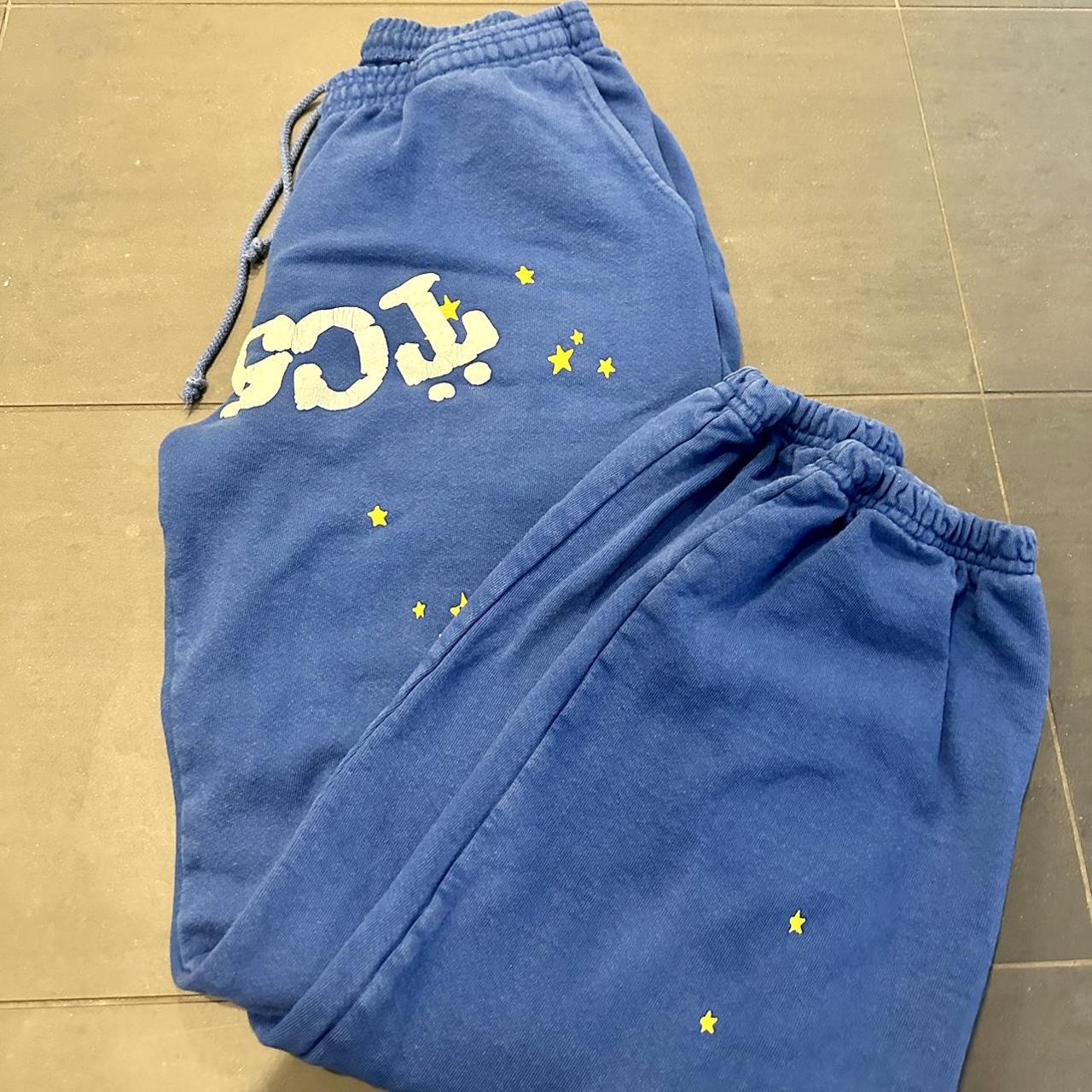 Blue Sp5der ‘young thug’ sweatpants #rapper... - Depop
