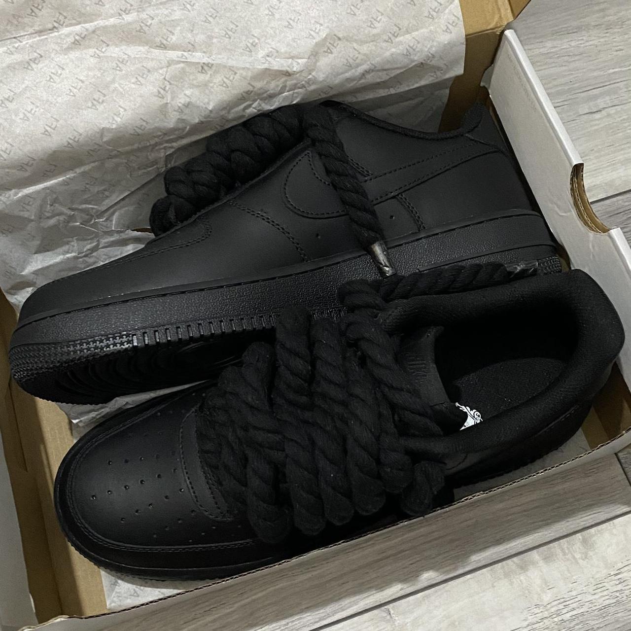 Black AF1 Rope Laces With box Brand new - Depop