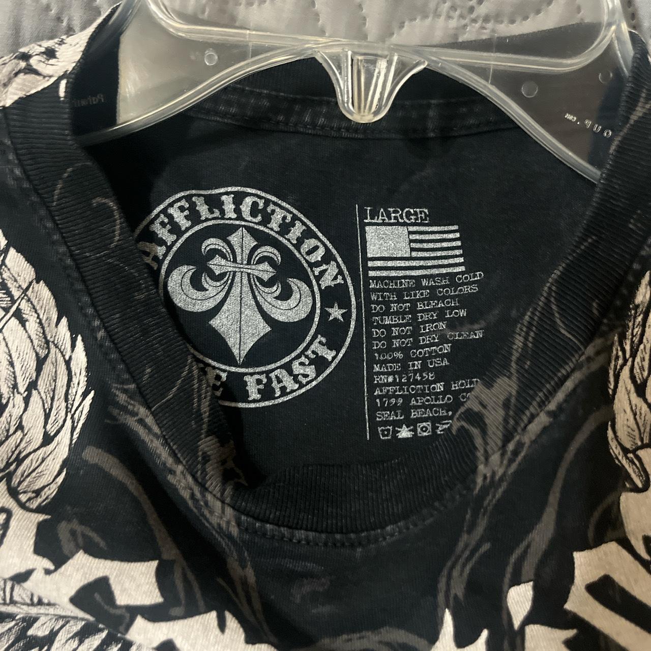 Affliction Tee with crazy design.Brand new send... - Depop