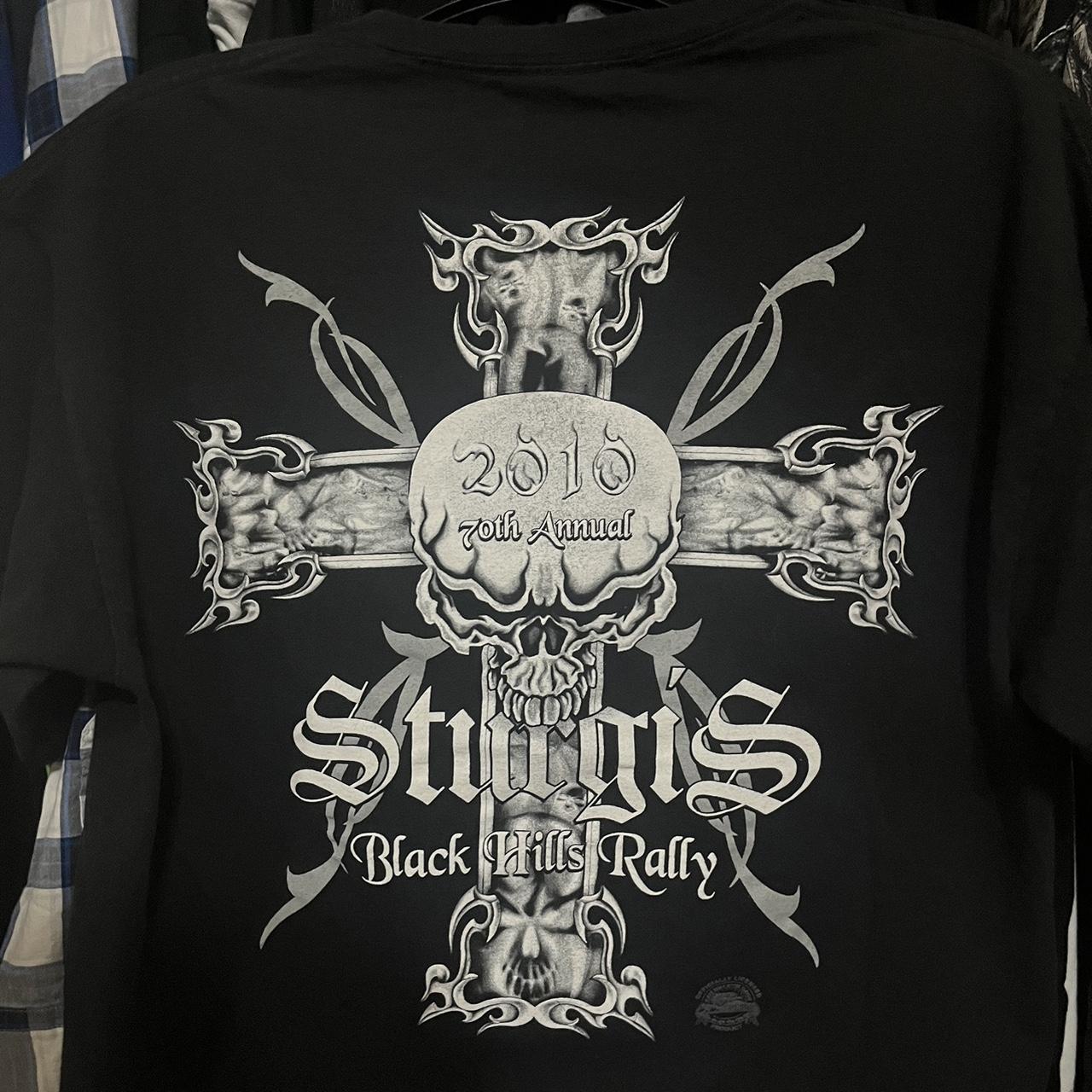 Sturgis Tshirt with skull and cross design on the... - Depop