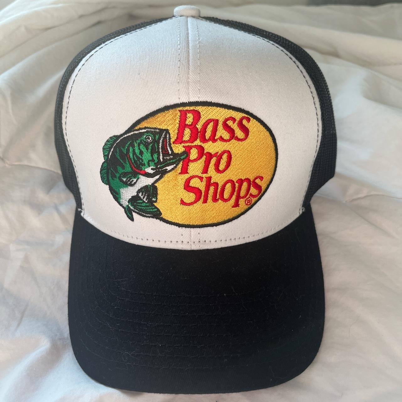 Black and white Bass Pro Shops hat - Depop