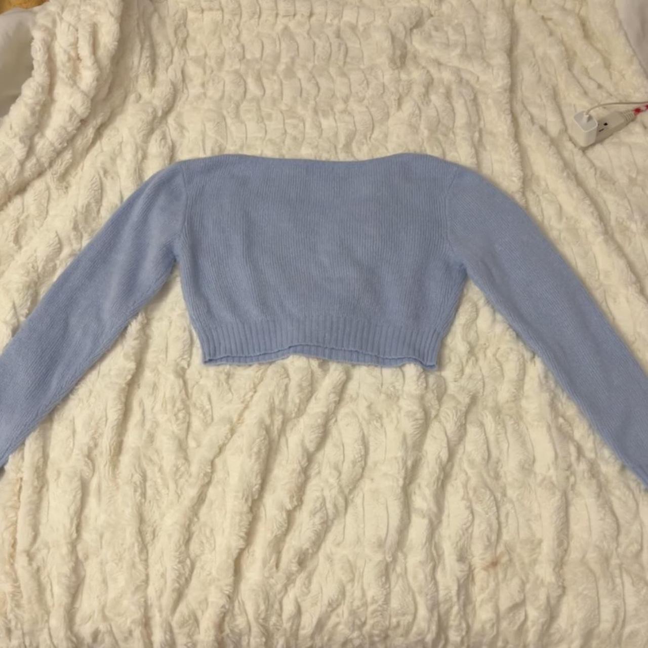 medium blue cropped sweater. So cute and comfy and... - Depop