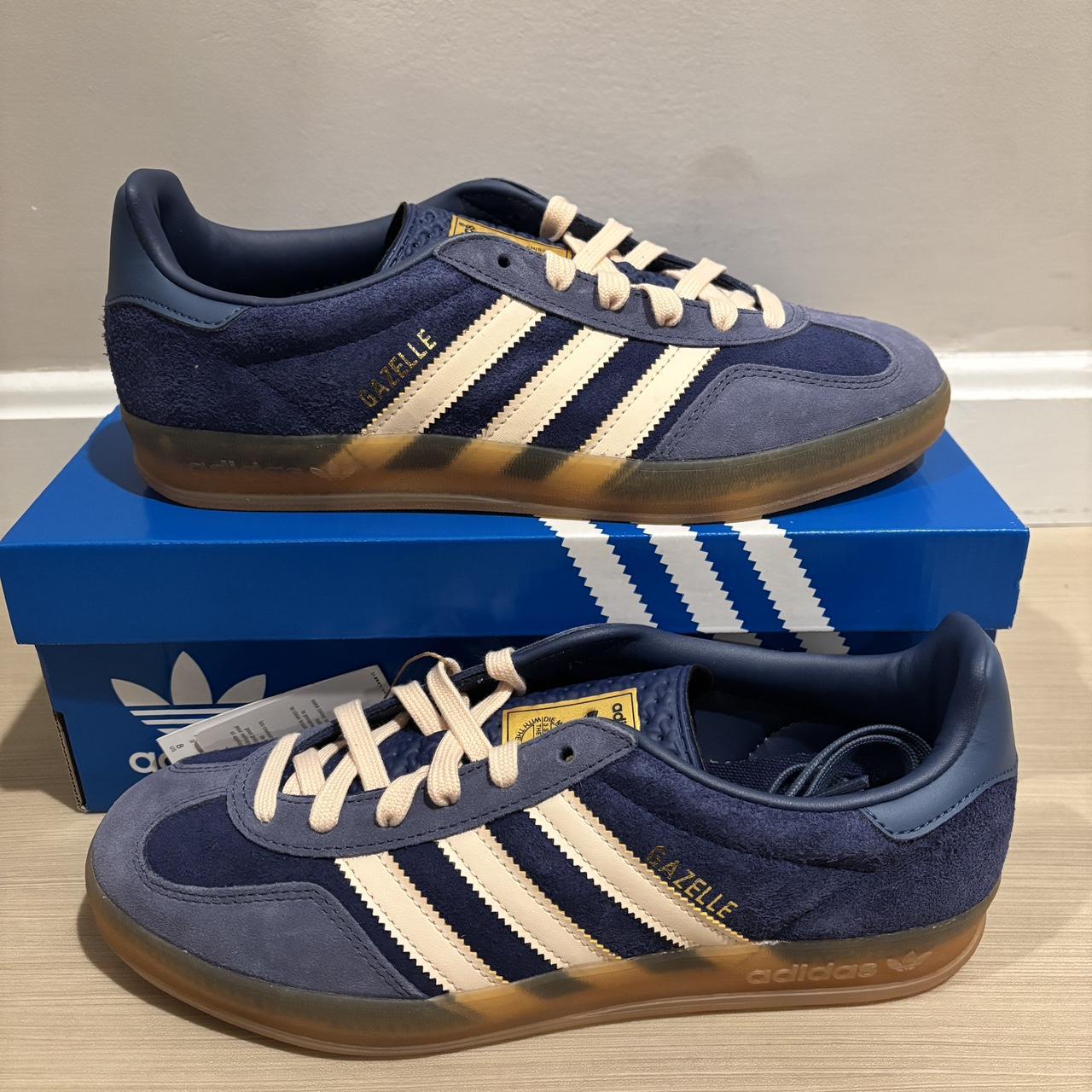 NEW Adidas Gazelle Navy Blue sneakers shoes size... | Depop