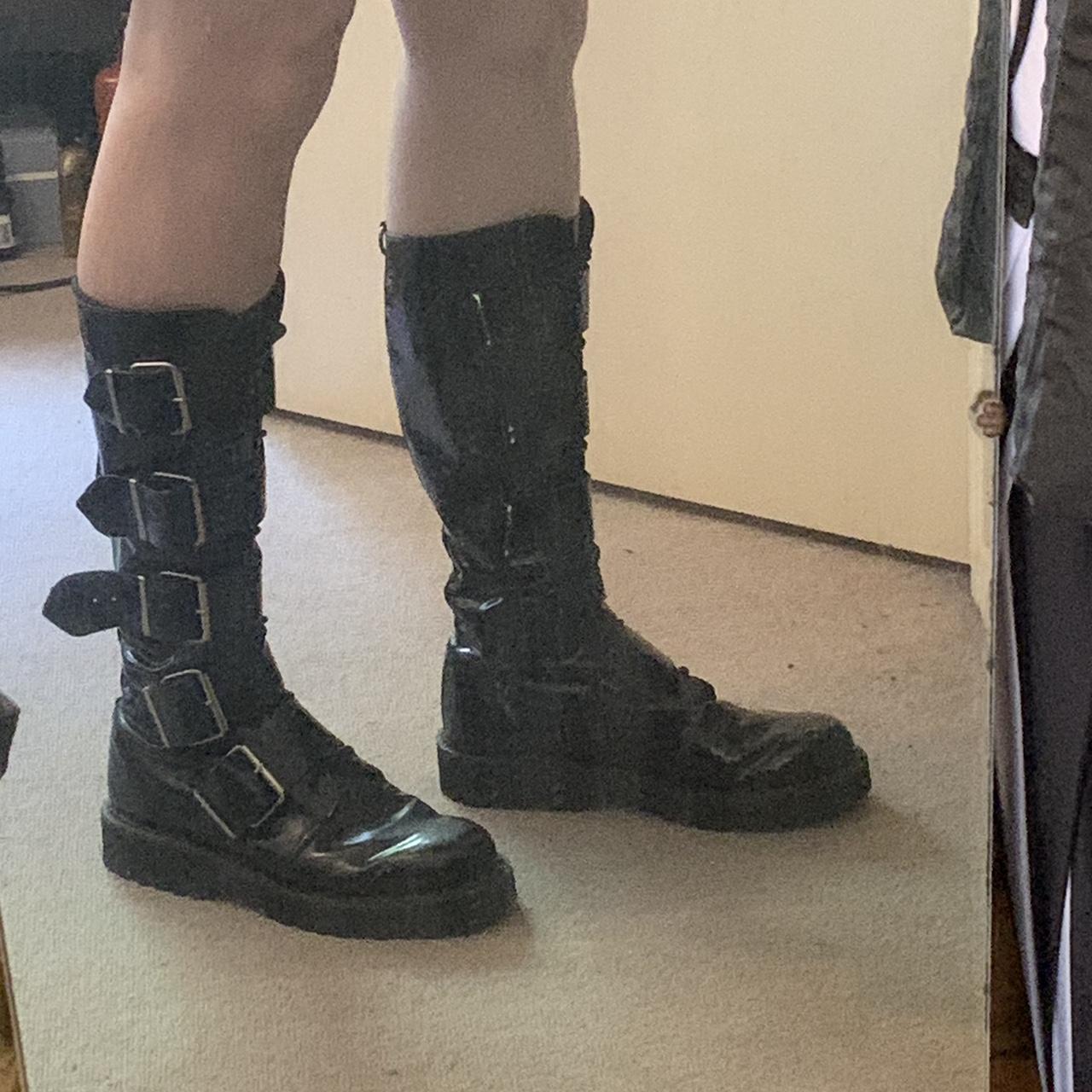 Unisex patent leather goth boots size 41/UK 8. These... - Depop