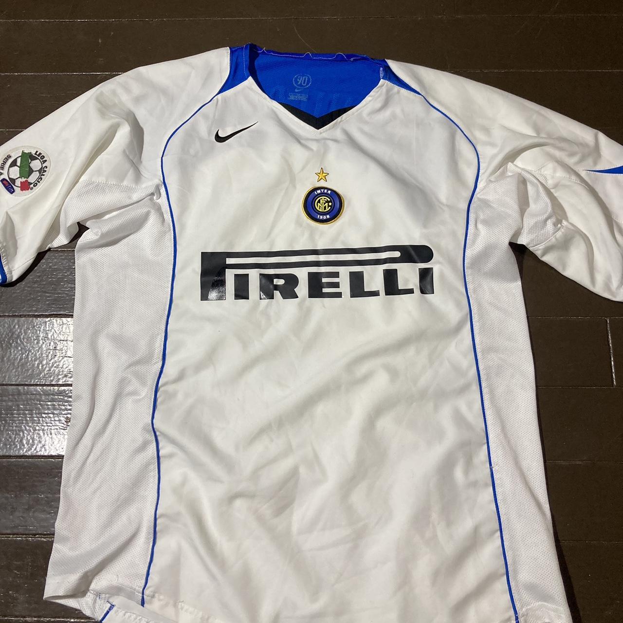 Vintage Nike Milan soccer jersey kit Vieri on the back - Depop