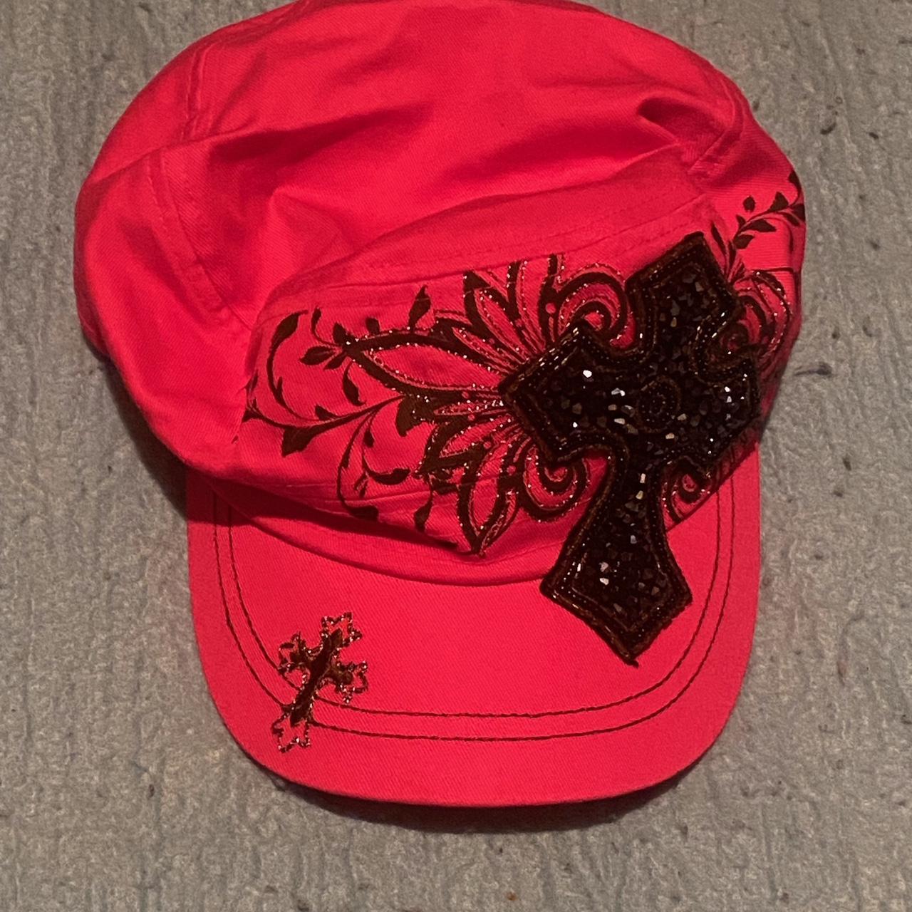 Red and black hat - Depop